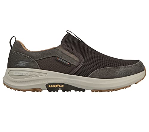 Skechers Men's Go Walk Outdoor-Athletic Slip-On Trail Hiking Shoes with Air Cooled Memory Foam Sneaker, Brown, 10.5 X-Wide