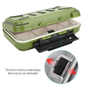 Qqmora Fishing Tackle Box, Damping Fishing Tackle Organizer Strong and Sturdy High Capacity for Fishing Supplies for Outdoor Accessories(Green)