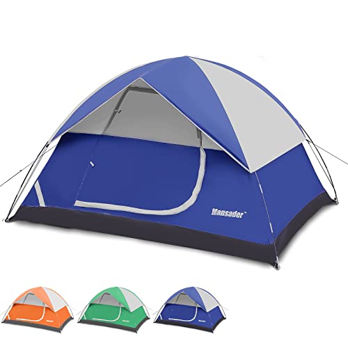 Mansader 2-3 Person Camping Tent for Outdoor Camping Family Beach Hiking Travel (Blue, 2-3 Person)