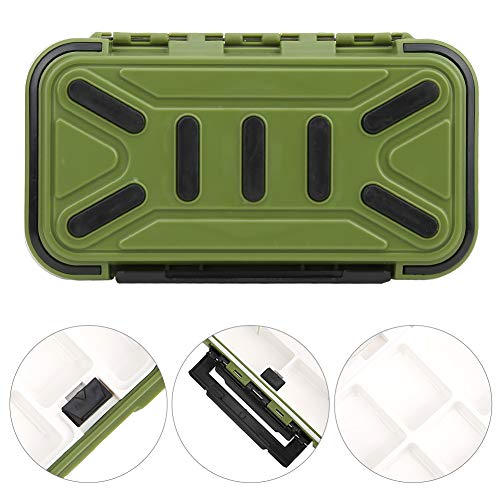 Qqmora Fishing Tackle Box, Damping Fishing Tackle Organizer Strong and Sturdy High Capacity for Fishing Supplies for Outdoor Accessories(Green)