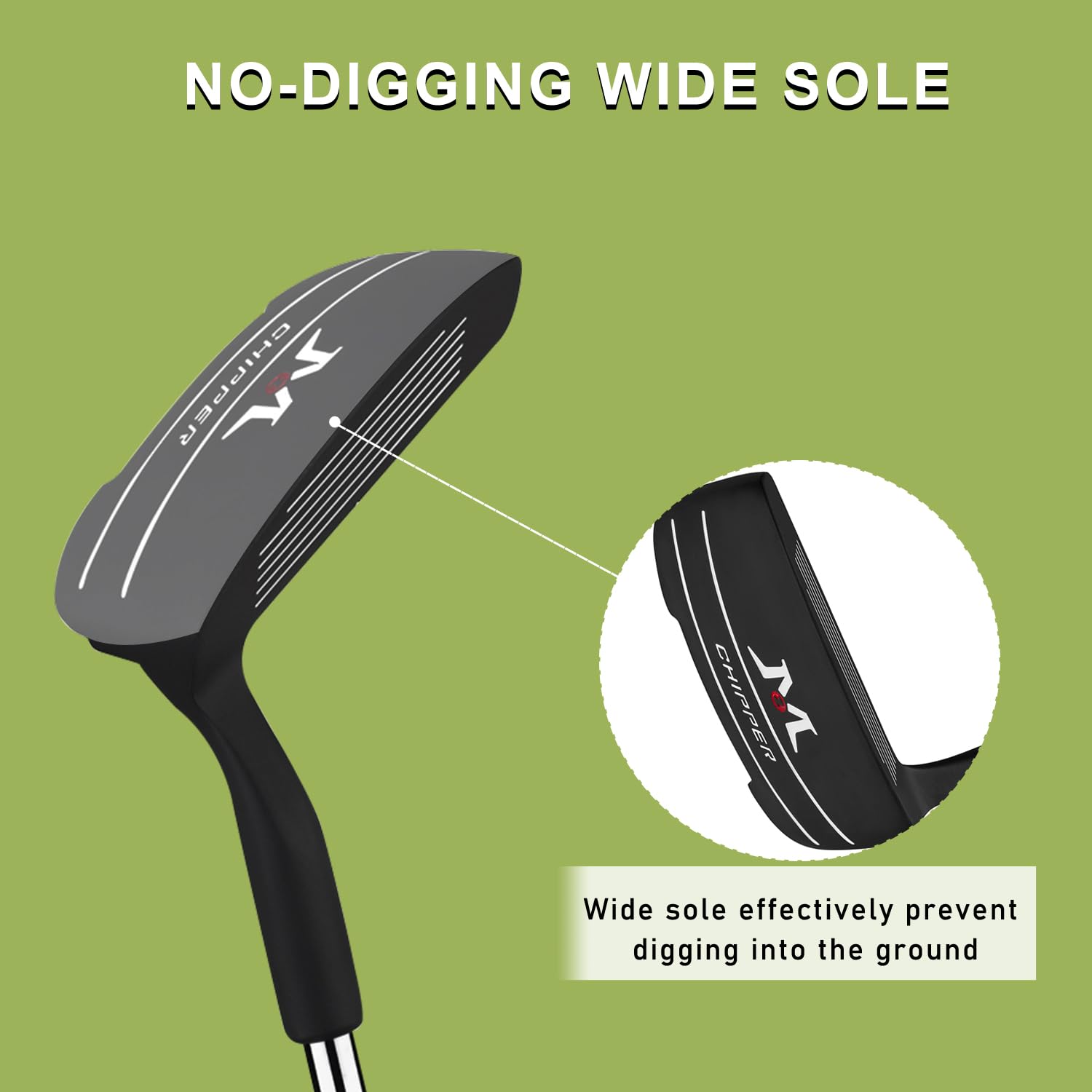 MAZEL Chipper Club Pitching Wedge for Men & Women,36/45 Degree - Save Stroke from Short Game,Right Hand (Black, 36 Degree)