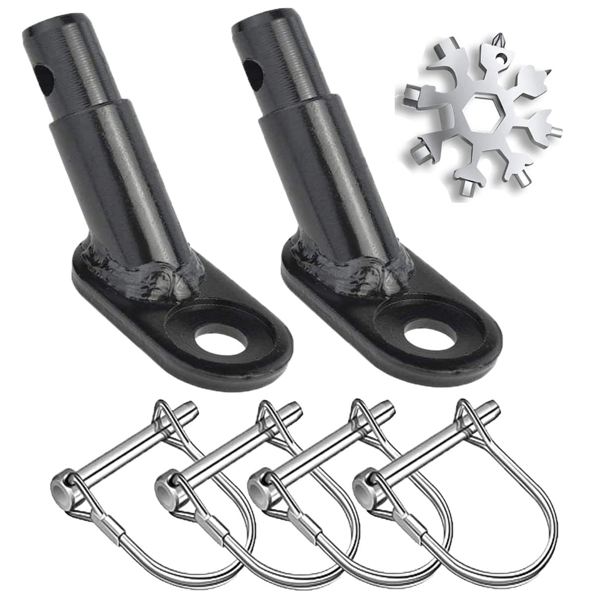 BSGB 2 Pack Bike Trailer Coupler Bicycle Trailer Hitch Connector Attachment Flat and Angled Couplers Metal for Child Pet Instep and Cargo Bike Trailers