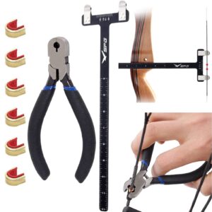 sopoger archery bow square nocking points pliers bow string knock kit t shape turning bow square ruler tool string-loop nocking buckle pliers for recurve compound bow accessories (black)