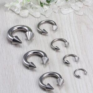 Ocptiy 0G 2G 4G 6G 8G 12G 14G 16G Ear Earrings Gauges Septum Plugs Tunnels Stretching Kit Surgical Stainless Steel Horseshoe Eyebrow Lip Belly Nipple Ring Cartilage Helix Tragus Earrings Piercing Kit