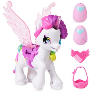 hatchimals colleggtibles, hatchicorn unicorn toy with flapping wings, over 60 lights & sounds, 2 exclusive babies, kids toys for girls ages 5 and up