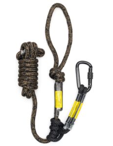 senfu hunting safety linemans rope 10ft with prusik knot and single carabiner for hunter climbing tree stand hanging ladder stand or bow lifeline,fall protection when hunting on stands