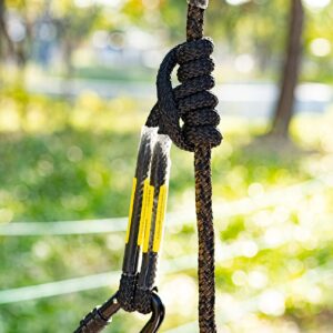 SENFU Hunting Safety Linemans Rope 10ft with Prusik Knot and Single Carabiner for Hunter Climbing Tree Stand Hanging Ladder Stand or Bow Lifeline,Fall Protection When Hunting on Stands