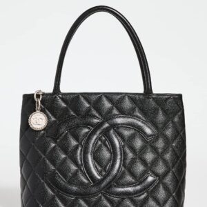 CHANEL Women's Pre-Loved Medallion Tote, Caviar, Black, One Size