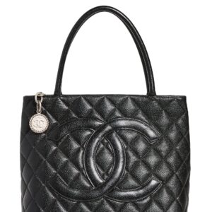 CHANEL Women's Pre-Loved Medallion Tote, Caviar, Black, One Size