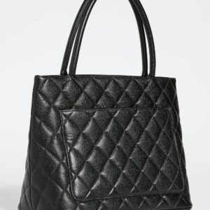 CHANEL Women's Pre-Loved Medallion Tote, Caviar, Black, One Size