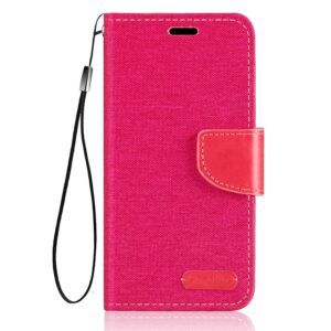 Shantime for Tecno Pop 5 LTE Case, Oxford Leather Wallet Case with Soft TPU Back Cover Magnet Flip Case for Tecno Pop 5 Rose