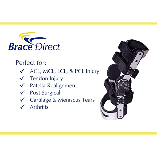 Brace Direct Hinged ACL Ligament ROM Knee Brace for Knee Pain- Immobilizer Support for ACL, PCL, LCL, MCL, Meniscus Tears, Tendon Repair, Arthritis, Post Surgical Recovery from