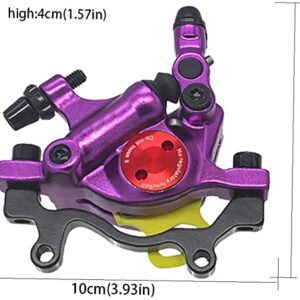 1 Pair Front & Rear HB-100 MTB Bike Hydraulic Disc Brake Calipers Aluminum Alloy Mountain Bike Road Bicycle Line Pulling Brake Clamp (Color : Purple, Size : Only Front)