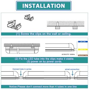 MKUJOO 6 Pack 4FT 40W LED Shop Light, V Shape Integrated T8 LED Tube Light, 4400LM, 6000K Super Bright White,high Output Linkable Shop Lights with Plug for Garage, Workshop,Basement,Warehouse