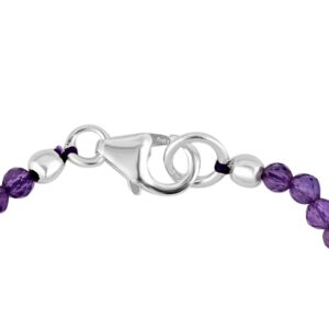 Shop LC Purple Amethyst Beads Bracelets For Women 925 Sterling Silver Birthstone Jewelry Size 7.25" Birthday Gifts for Women