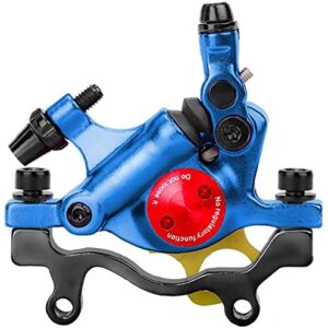 1 Pair Front & Rear HB-100 MTB Bike Hydraulic Disc Brake Calipers Aluminum Alloy Mountain Bike Road Bicycle Line Pulling Brake Clamp (Color : Blue, Size : Front+Rear)