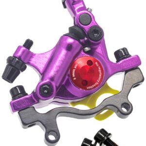 1 Pair Front & Rear HB-100 MTB Bike Hydraulic Disc Brake Calipers Aluminum Alloy Mountain Bike Road Bicycle Line Pulling Brake Clamp (Color : Purple, Size : Only Front)