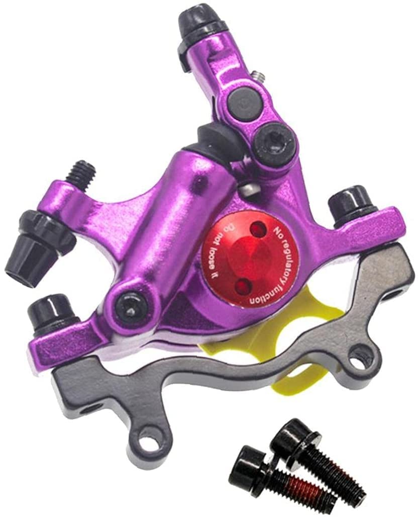 1 Pair Front & Rear HB-100 MTB Bike Hydraulic Disc Brake Calipers Aluminum Alloy Mountain Bike Road Bicycle Line Pulling Brake Clamp (Color : Purple, Size : Only Front)