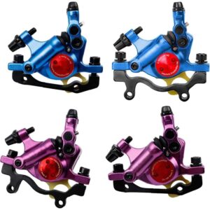 1 Pair Front & Rear HB-100 MTB Bike Hydraulic Disc Brake Calipers Aluminum Alloy Mountain Bike Road Bicycle Line Pulling Brake Clamp (Color : Purple, Size : Only Front)