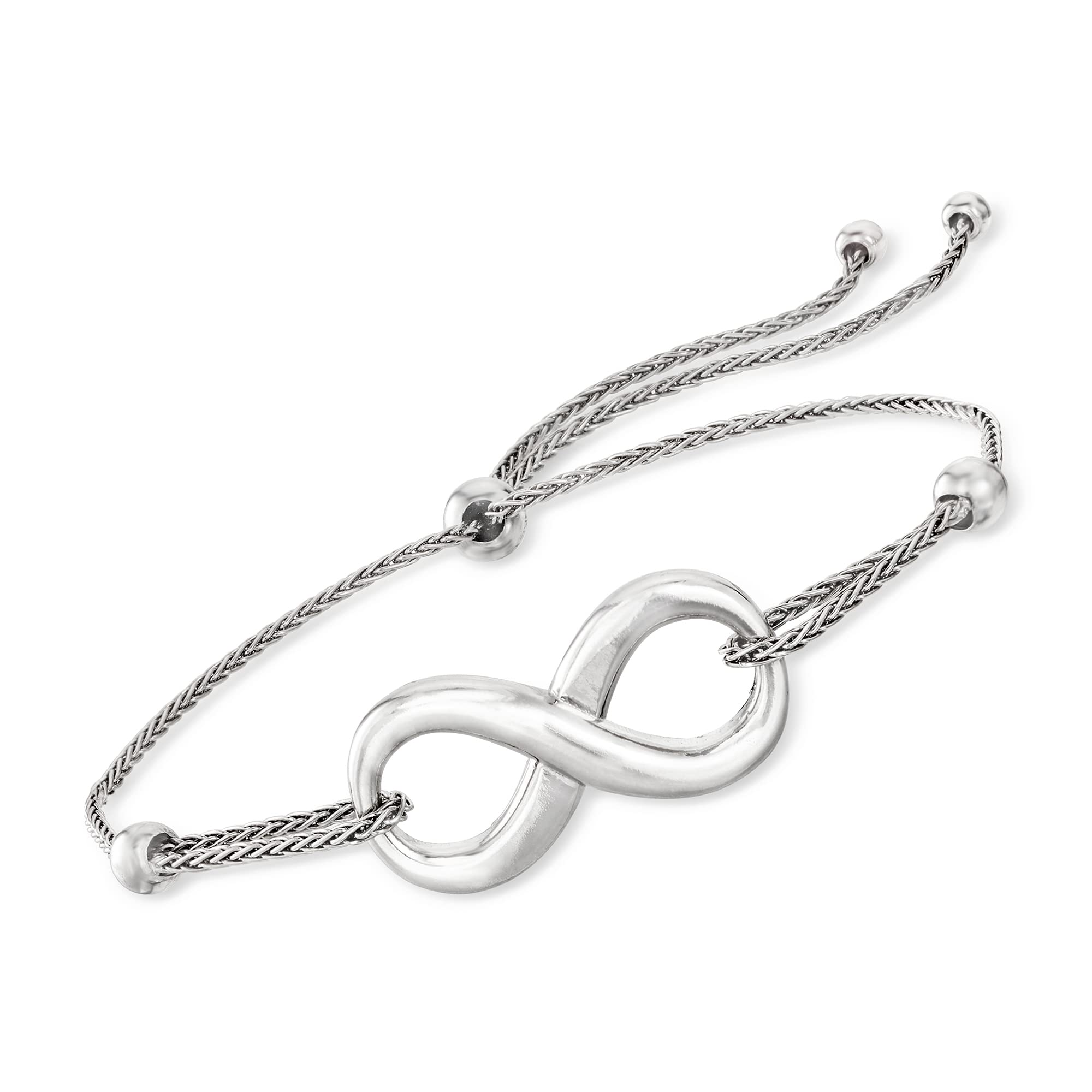 Ross-Simons Sterling Silver Infinity Symbol Bolo Bracelet