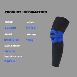 SVDpirit Professional Knee Brace Compression Sleeves(1pc) Full Leg Sleeves For Men Women Patella Gel Pads & Side Stabilizers 1007