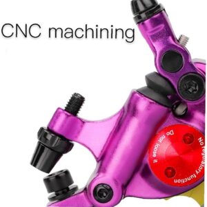 1 Pair Front & Rear HB-100 MTB Bike Hydraulic Disc Brake Calipers Aluminum Alloy Mountain Bike Road Bicycle Line Pulling Brake Clamp (Color : Purple, Size : Only Front)