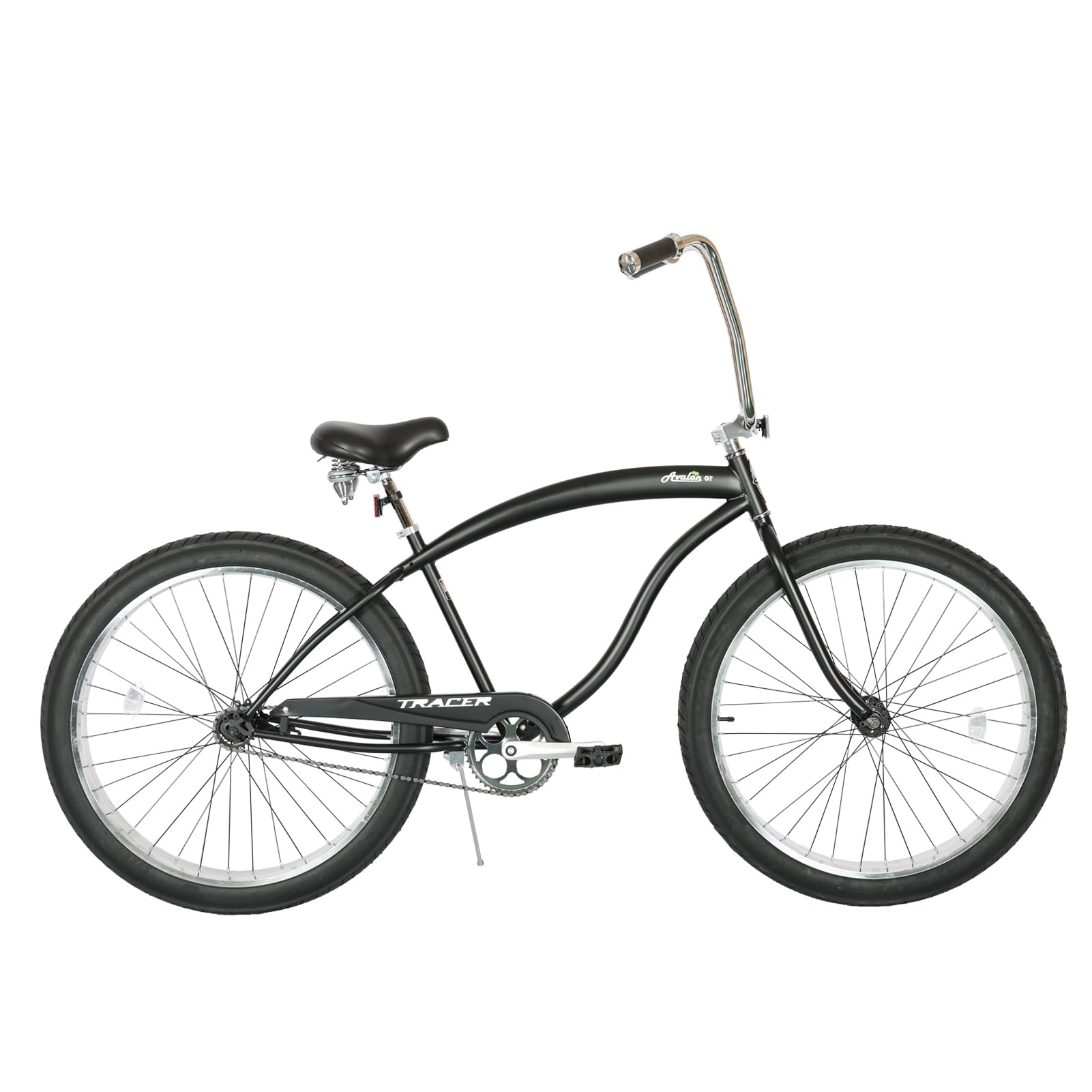 Tracer Avalon Beach Cruiser Bike for Adults, 26/29 Inch Wheels, 3.0/4.0 Fat Tire,1/7 Speed, Complete Cruiser Bike. (1 Speed Matte Black, 29''x3.0 Tire)