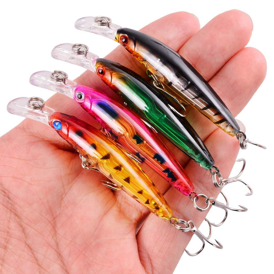 Aorace 84pcs Fishing Lures Set Metal Jigging Spoon Hard Baits Minnow Crankbait VIB Swimbait for Bass Pike Fit Saltwater and Freshwater