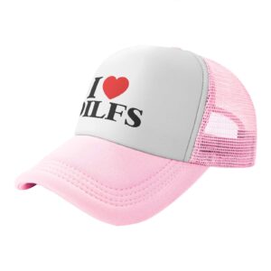 trucker hat sports baseball cap casual adjustable size hip-hop unisex pink