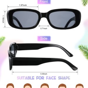 24 Pairs Rectangle Sunglasses y2k Sunglasses Small Square Sunglasse Retro Sunglasses for Women Men Neon Sunglasses Vintage Rectangular Narrow Sun Glasses Y2k Eyewear, 12 Styles