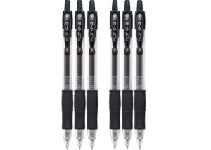 pilot g2 premium refillable & retractable rolling ball gel pens, extra fine point, black ink, 6 pack