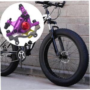 1 Pair Front & Rear HB-100 MTB Bike Hydraulic Disc Brake Calipers Aluminum Alloy Mountain Bike Road Bicycle Line Pulling Brake Clamp (Color : Purple, Size : Only Front)