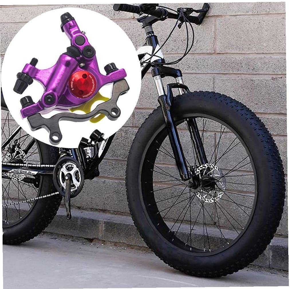 1 Pair Front & Rear HB-100 MTB Bike Hydraulic Disc Brake Calipers Aluminum Alloy Mountain Bike Road Bicycle Line Pulling Brake Clamp (Color : Purple, Size : Only Front)