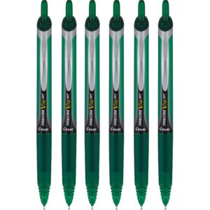 pilot precise v10 rt retractable liquid ink rollerball pens, bold point, 1.0mm, green ink, 6 count