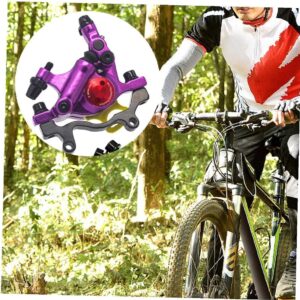 1 Pair Front & Rear HB-100 MTB Bike Hydraulic Disc Brake Calipers Aluminum Alloy Mountain Bike Road Bicycle Line Pulling Brake Clamp (Color : Purple, Size : Only Front)