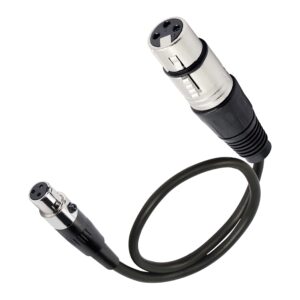 xmsjsiy mini female xlr to xlr female audio cable adapter 3 pin xlr to mini 3 pin xlr microphone cable wire for lavalier mic camera-1 pcs (mini xlr female to xlr female)