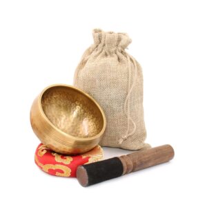 tibetan singing bowls set, singing bowls, meditation sound bowl handcrafted in nepal, for yoga, meditation, mindfulness, healing & chakra balancing