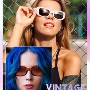 24 Pairs Rectangle Sunglasses y2k Sunglasses Small Square Sunglasse Retro Sunglasses for Women Men Neon Sunglasses Vintage Rectangular Narrow Sun Glasses Y2k Eyewear, 12 Styles