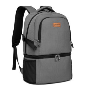 lyweem cooler backpack insulated leak proof 38 cans lightweight lunch backpack cooler for men women small soft cooler bag, grey