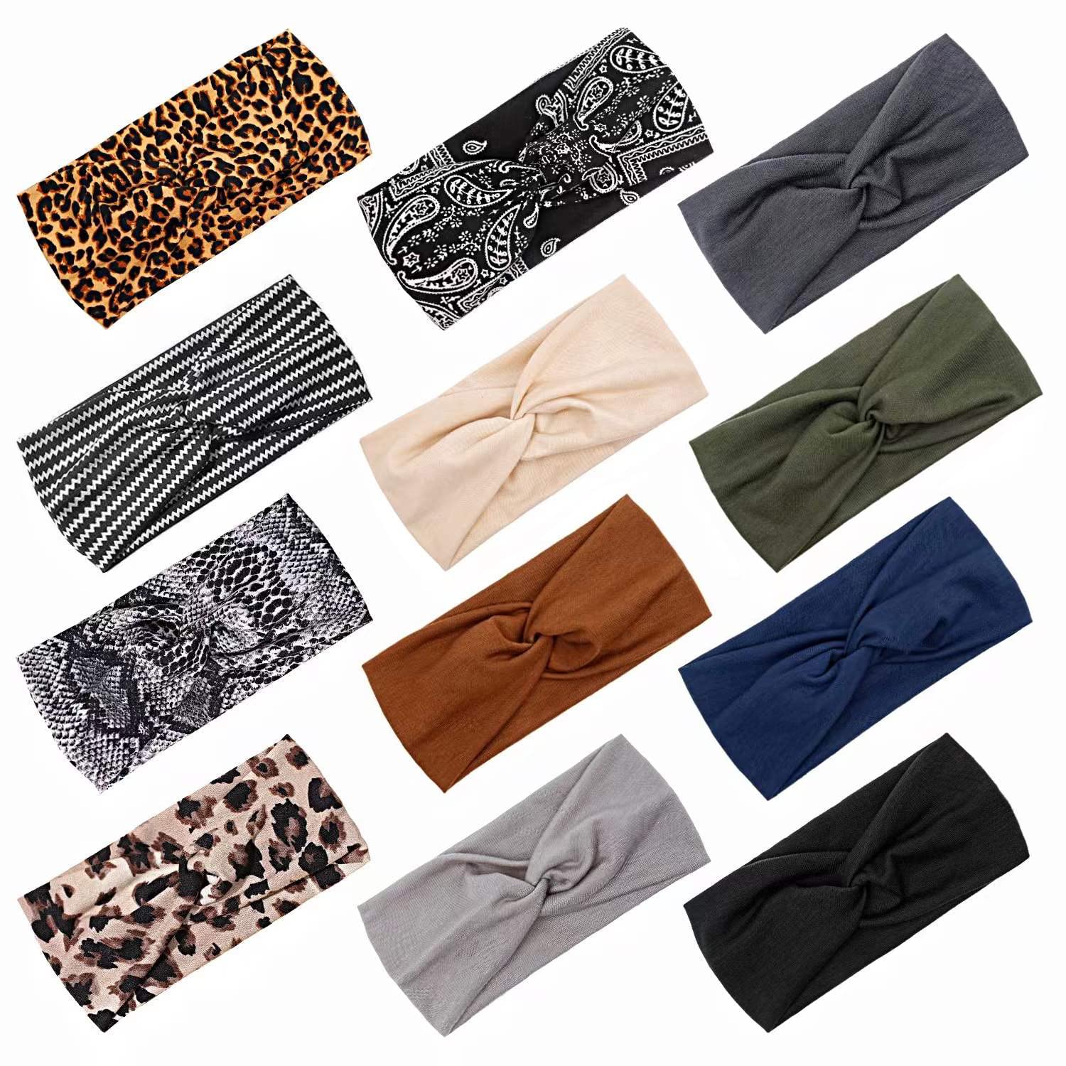 AKTVSHOW Headbands for Women Non Slip Wide Boho Hair Bands Turban Headband Headwraps Stylish Hair Accessories for Women