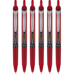 pilot precise v10 rt retractable liquid ink rollerball pens, bold point, 1.0mm, red ink, 6 count