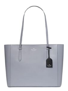 kate spade new york schuyler medium leather tote shoulder bag in brushed steel