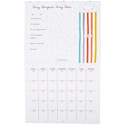 C.R. Gibson BA3-24545 You are My Sunshine Gender Neutral Baby's First Year Keepsake Calendar, 11" W x 18" H Open, Multicolor