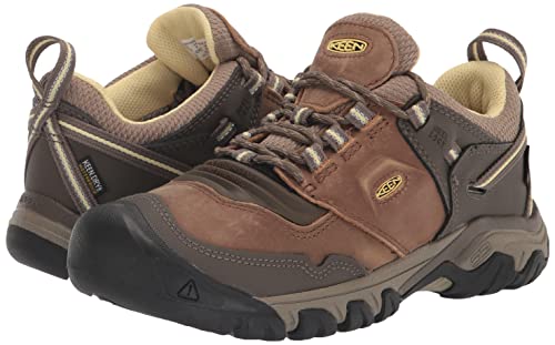 KEEN Women's Ridge Flex Low Height Waterproof Hiking Boots, Safari/Custard, 10