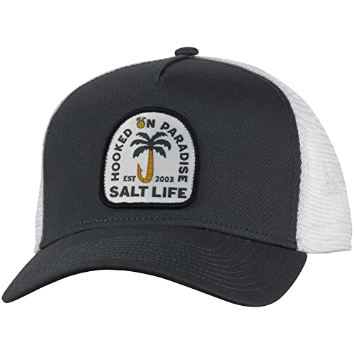 Salt Life Hooked On Paradise Mesh Hat, Charcoal, OSFM