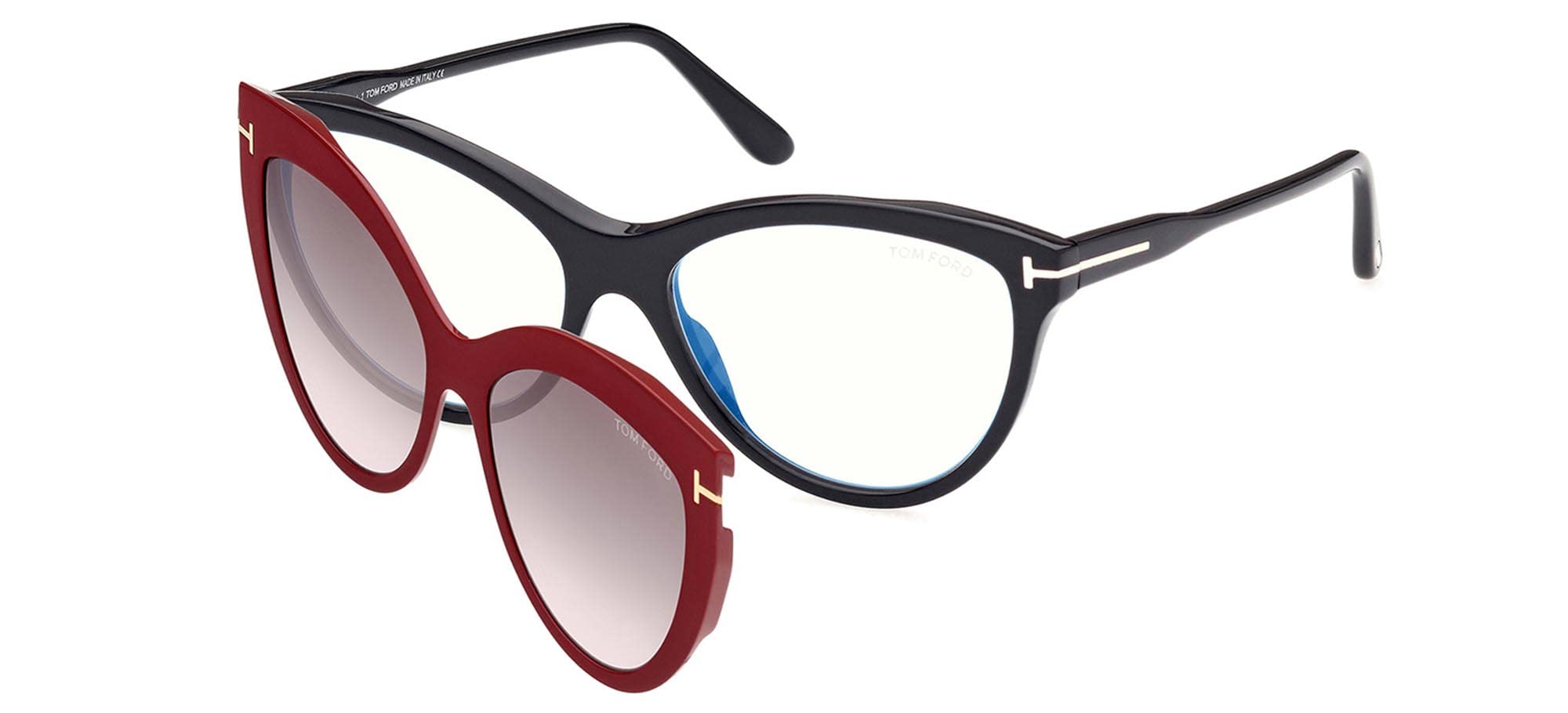 Tom Ford FT 5772-B BLUE BLOCK Black/Blue Filter Burgundy Shaded 55/16/140 women Eyewear Frame