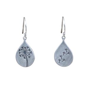 gbahfy boho silver dandelion drop earrings for women teen girls water drop silver flower mountain tree dangle earrings jewelry gifts for mom lover (silver)