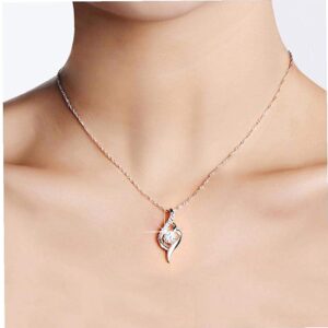 U-M Ladies Necklace Silver Diamond Women Necklace 925 Sterling Silver Statement Crystal Pendant C for Women Fashion Jewelry Accessories Useful