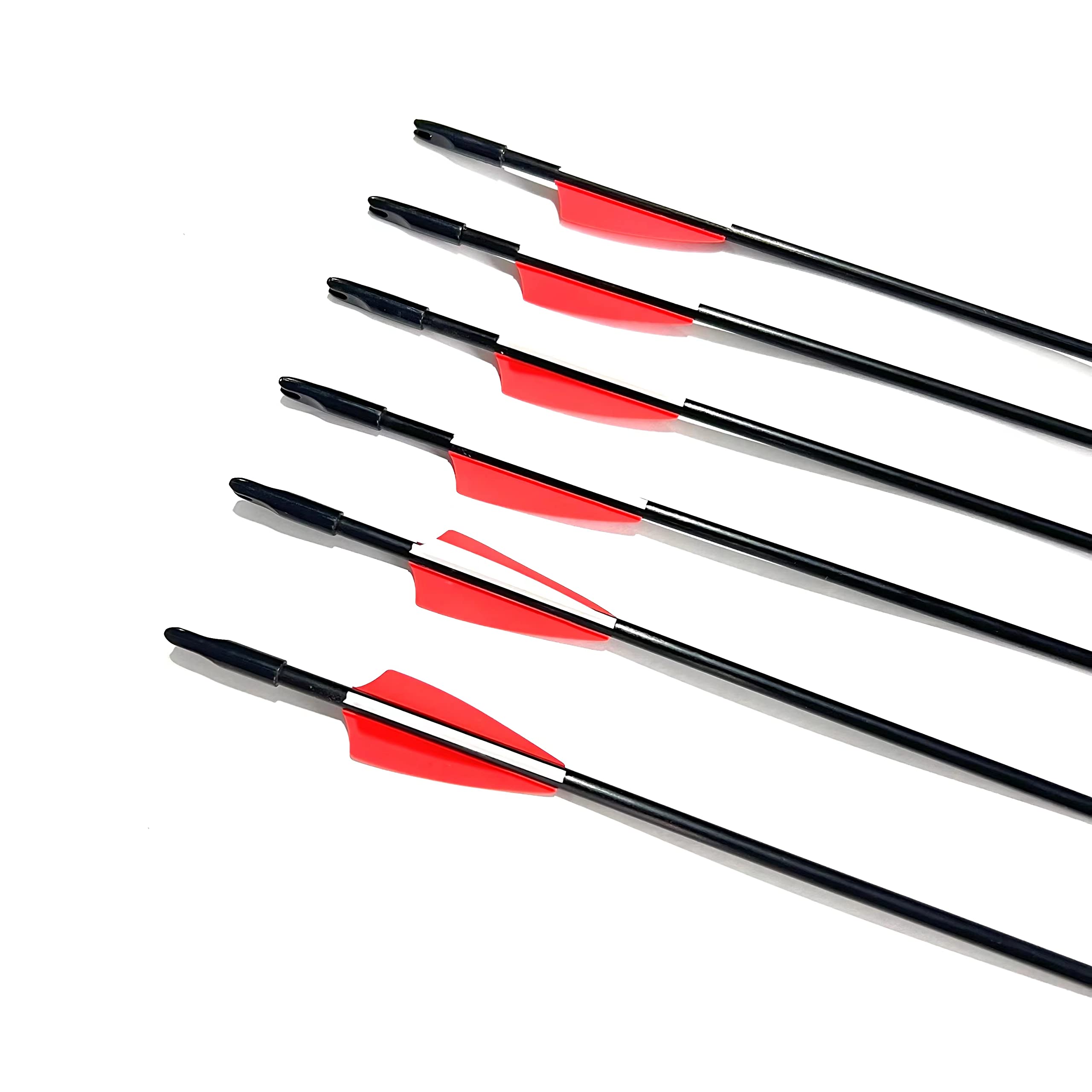 GPP Archery Beginner's First Arrows (30" Fiberglass Target Archery Arrows) - 12 Pack,Red