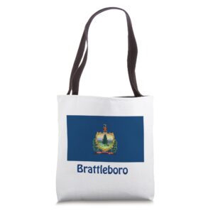 brattleboro vermont usa flag souvenir tote bag